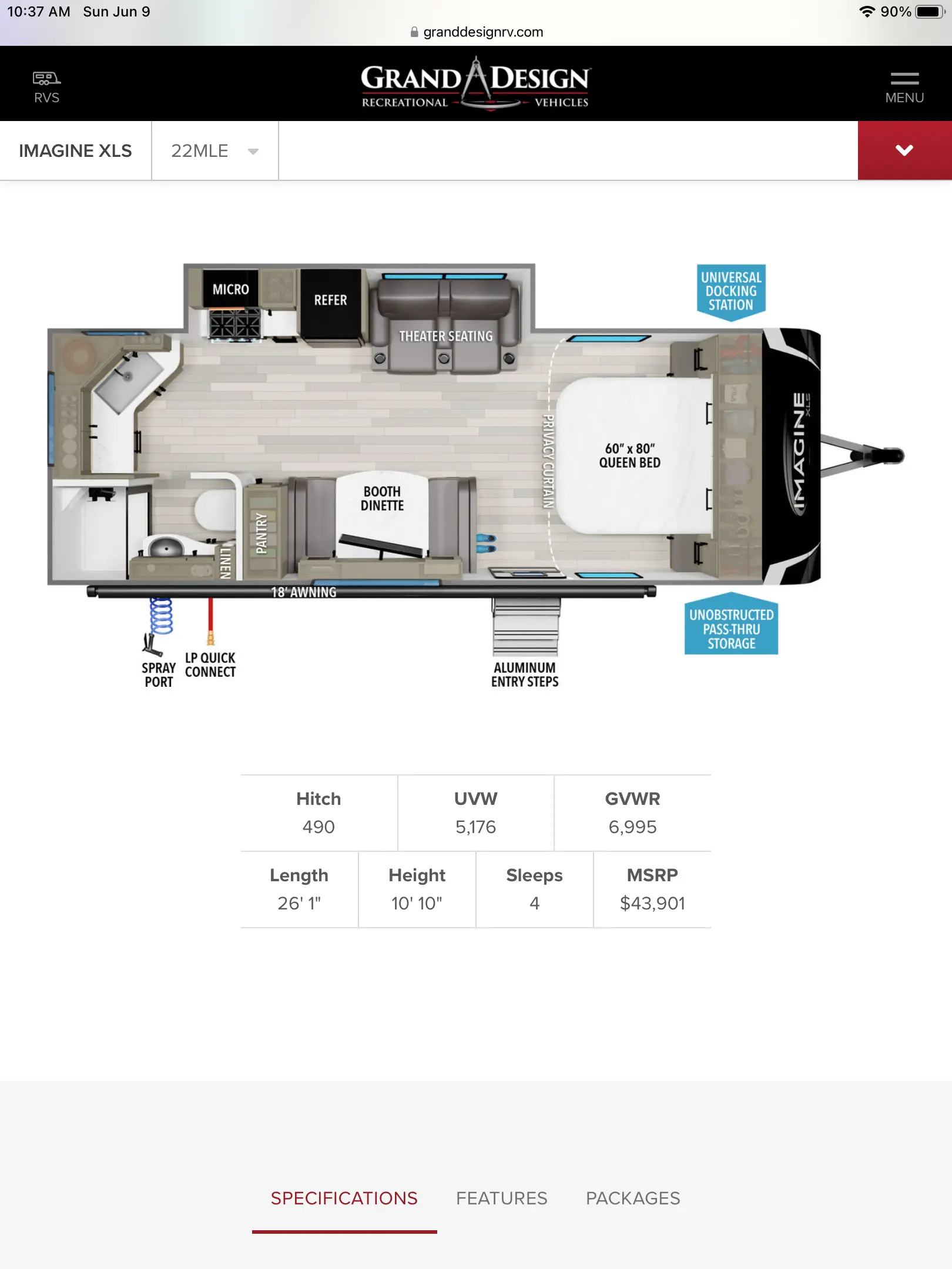 22MLE Imagine Xls For Sale - Grand Design RVs - RV Trader