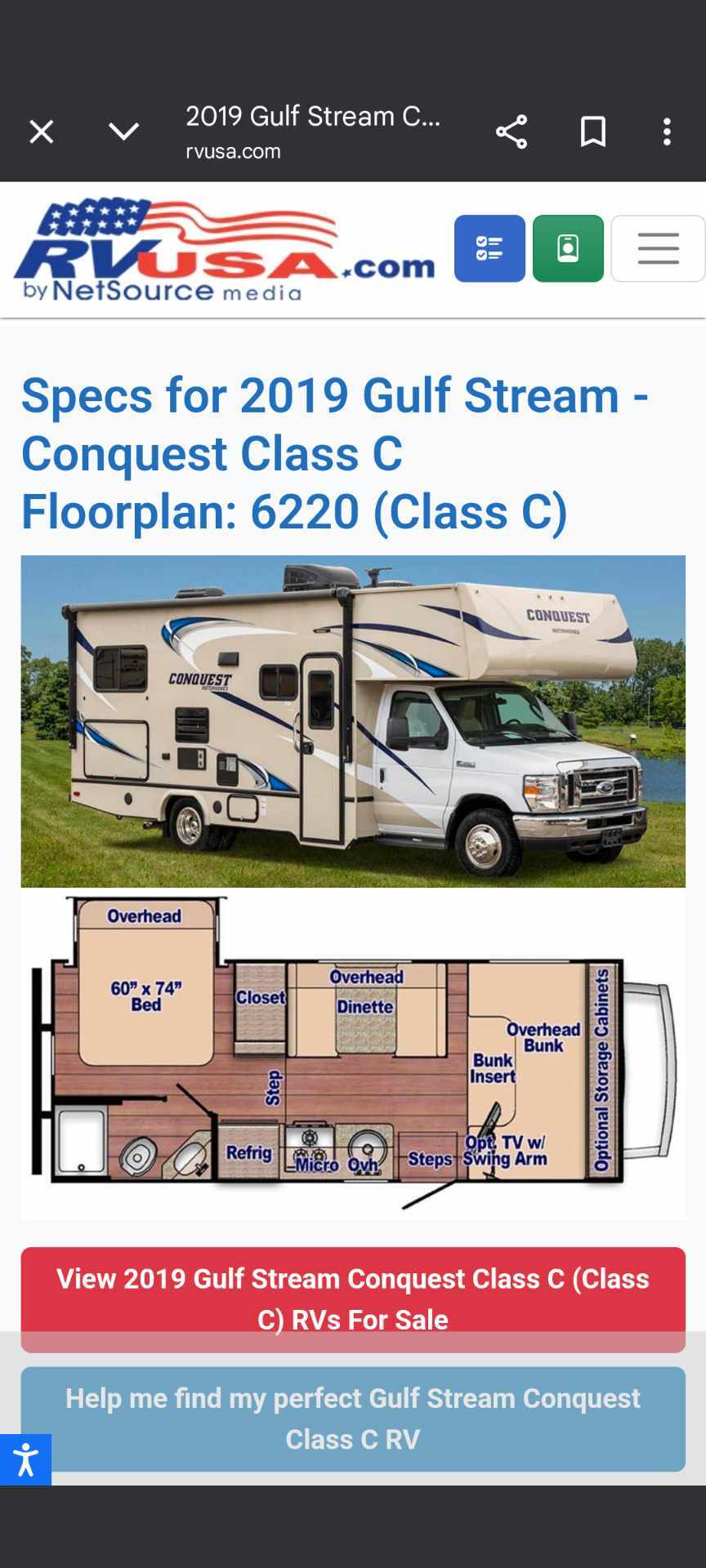 Used 2019 Gulf Stream Conquest Class C 6220 in Felton, PA - 5036623159 ...