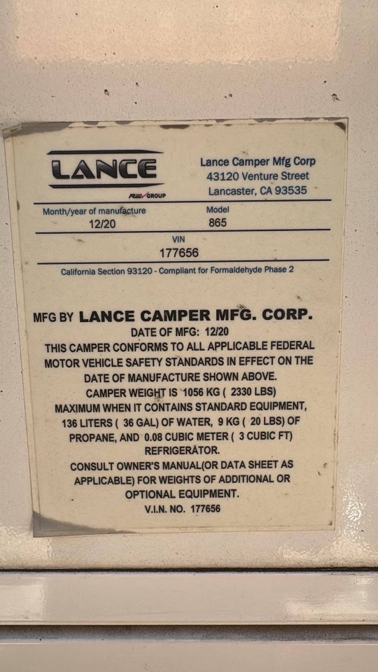 Used 2021 Lance 865 Truck Camper in Eagle River, AK - 5036754853 - RV ...