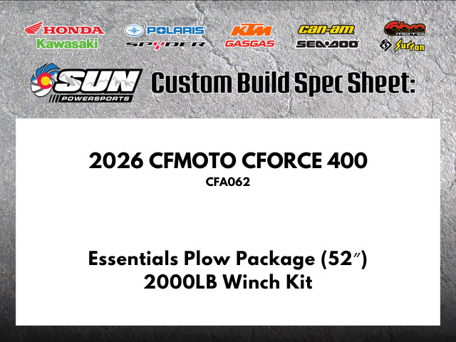 New 2026 Cfmoto Cforce 400 - Sun Custom Build 400 S For Sale in Denver ...